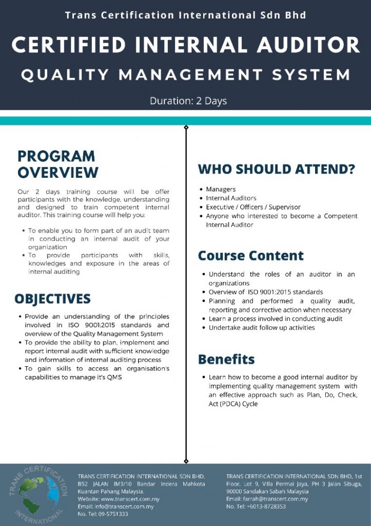 Certified Internal Auditor | Trans Certification International