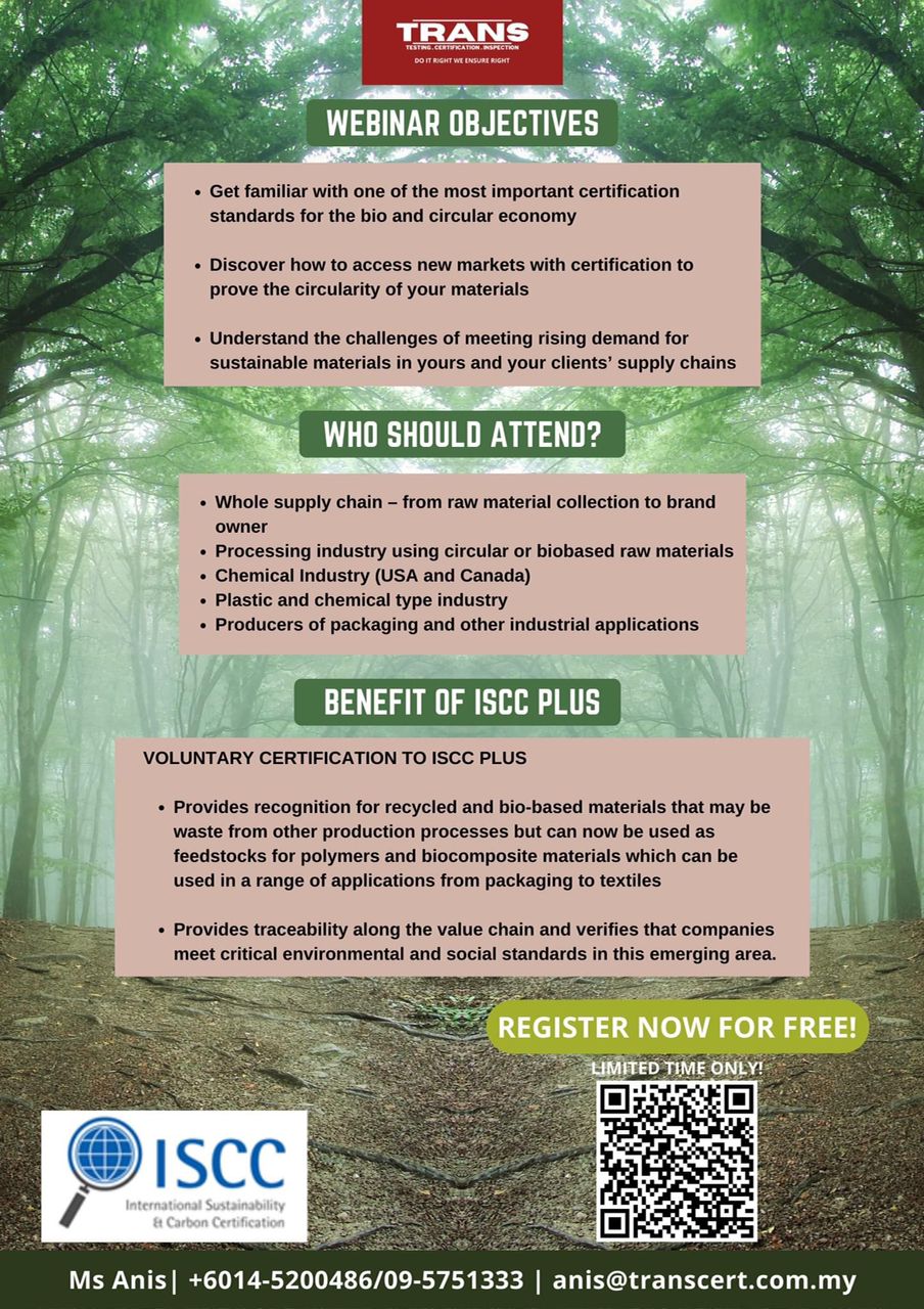 ISCC PLUS WEBINAR : A proof of compliance with Circular and Bio ...